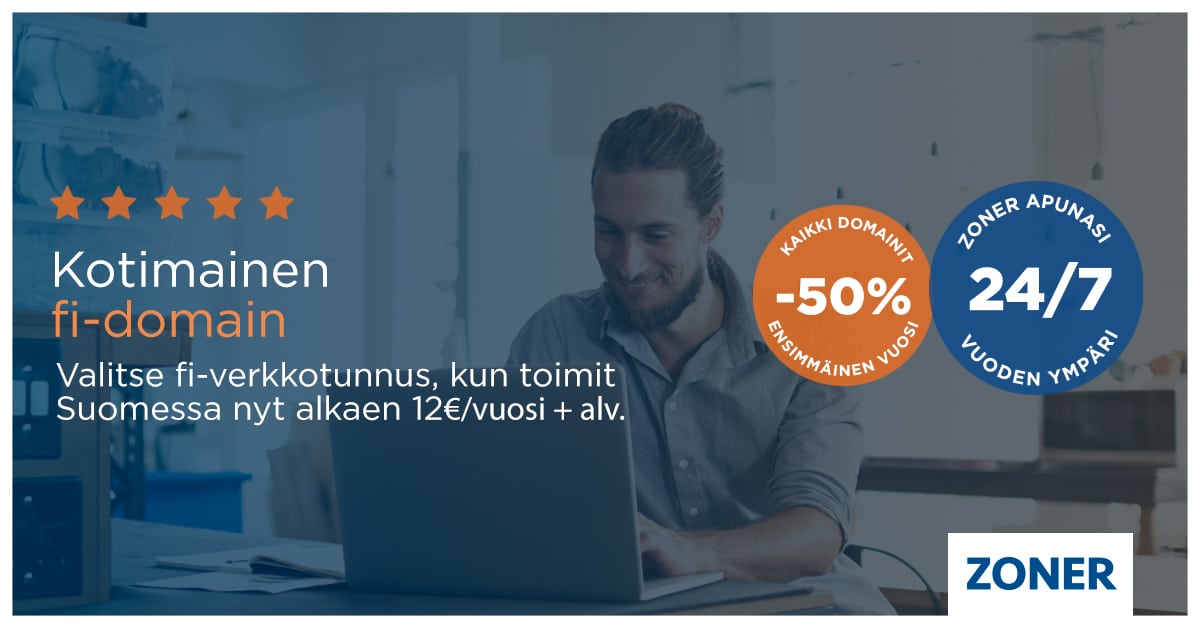 fi domain - Rekisteröi fi-domainit edullisesti - Zoner.fi