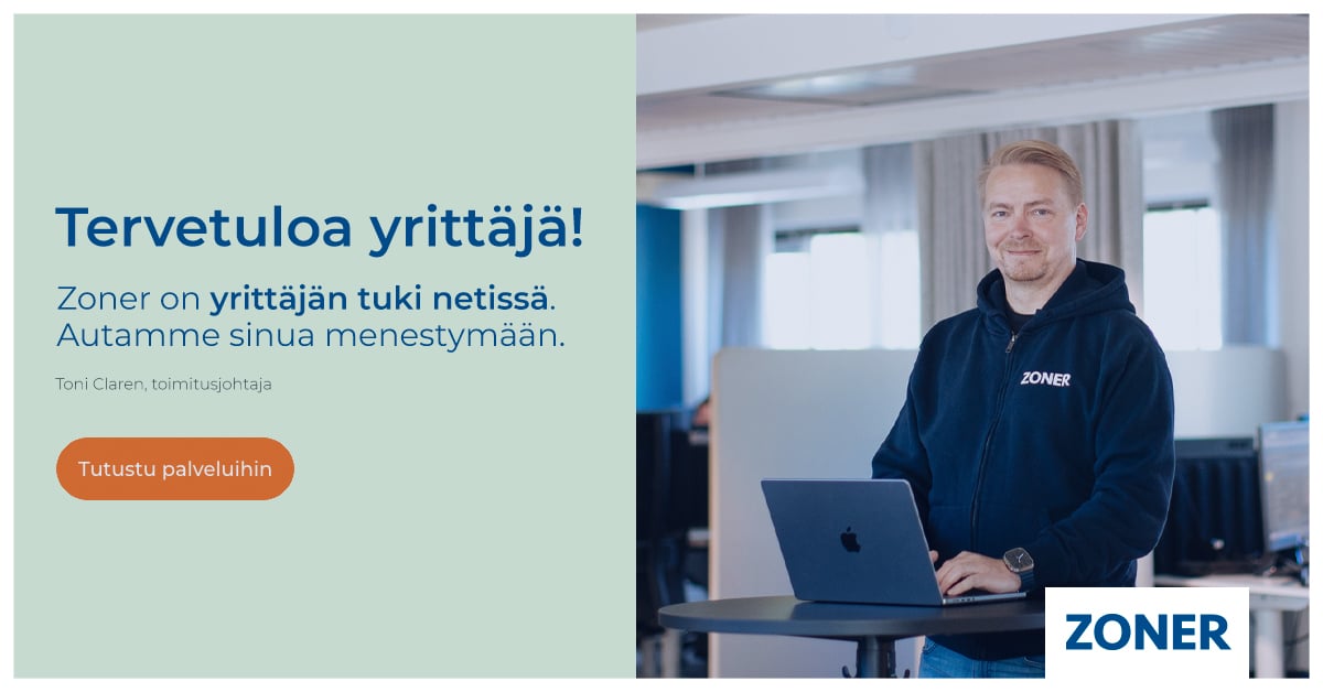 Tervetuloa yrittäjä - Zoner on yrittäjän tuki netissä